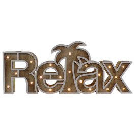 Wood Relax word sign with LED lights Barry-Owen Co., Inc. Call: 323.724 ...
